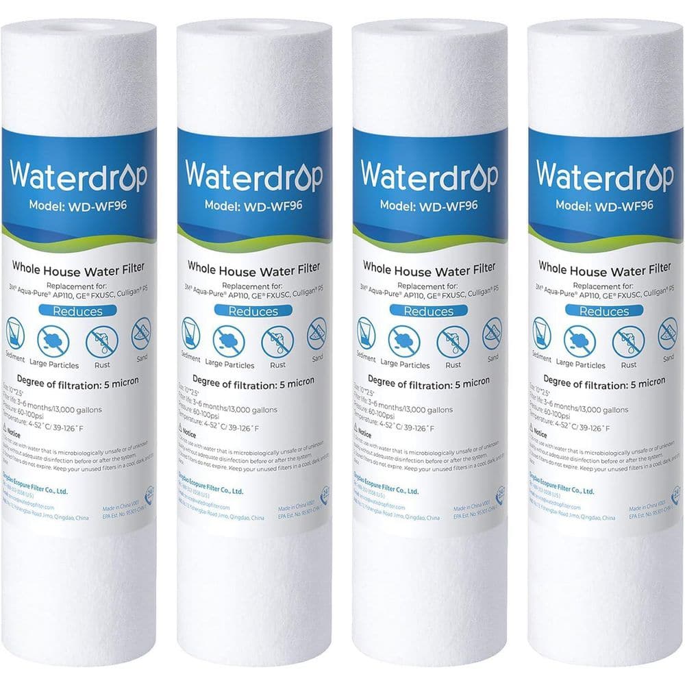 Waterdrop 5 Micron Water Filter 10 in. x 2.5 in. Whole House Water ...
