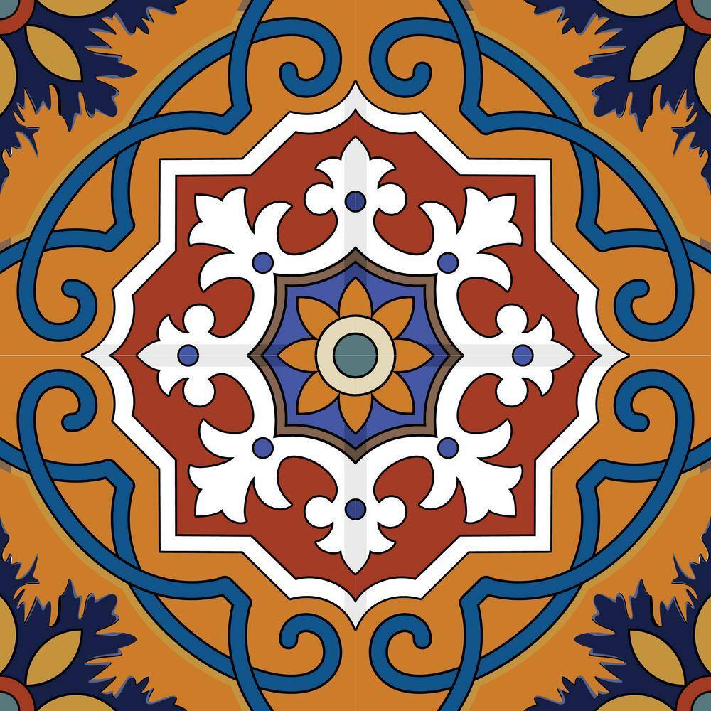 MI ALMA Orange C2 6 in. x 6 in. Vinyl Peel and Stick Tile (24-Tiles, 6 ...