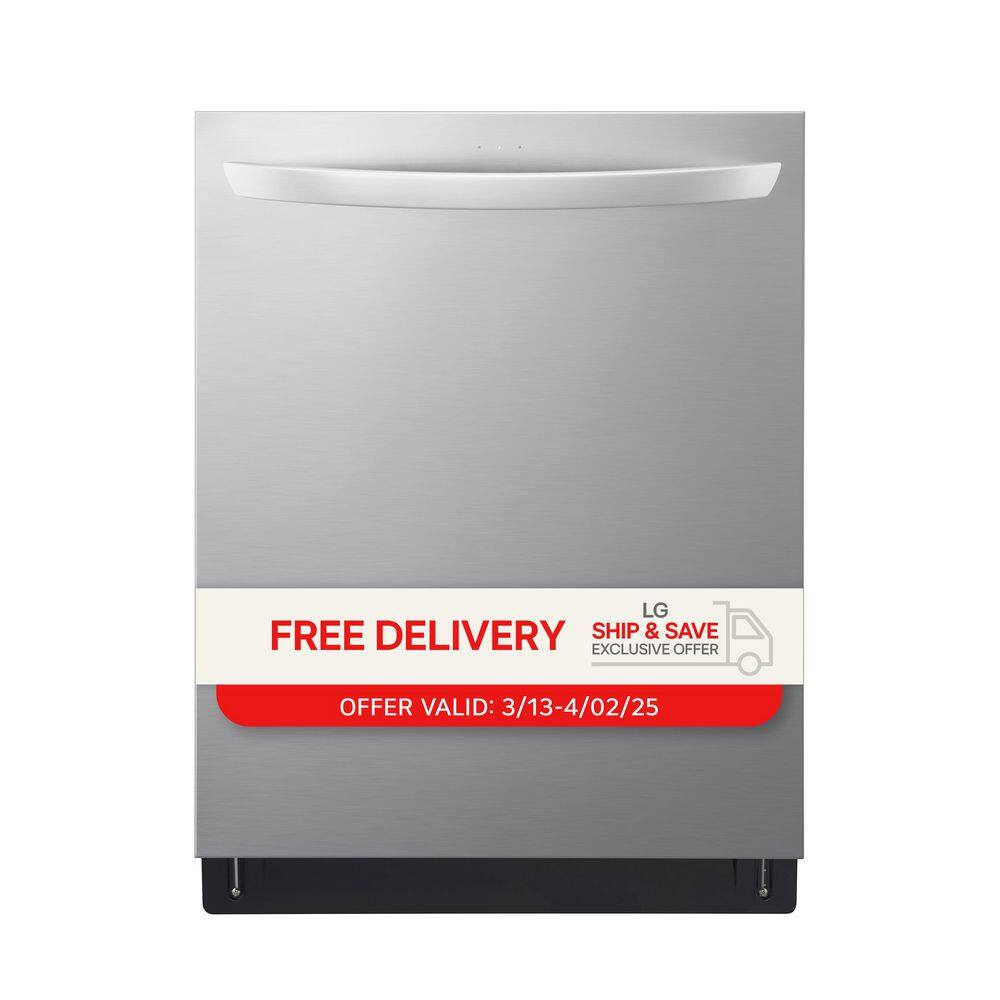 LG 24 in. PrintProof Stainless Steel Smart Top Control Dishwasher with ...
