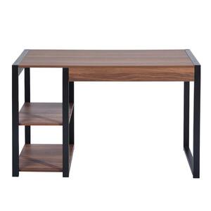 FORCLOVER 47 in. Rectangular Red and Black Wood Computer Desk with Cup ...