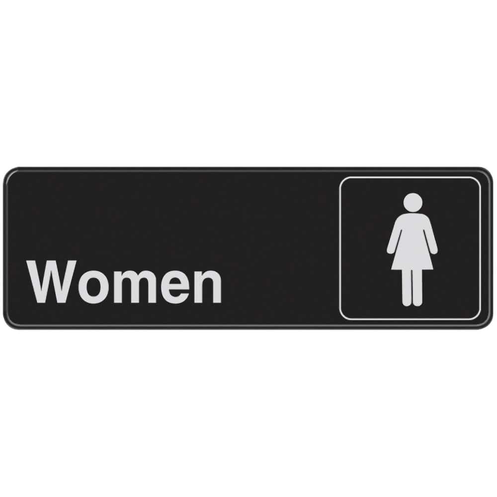 Everbilt 3 in. x 9 in. Plastic Women's Restroom Sign 31434 - The Home Depot