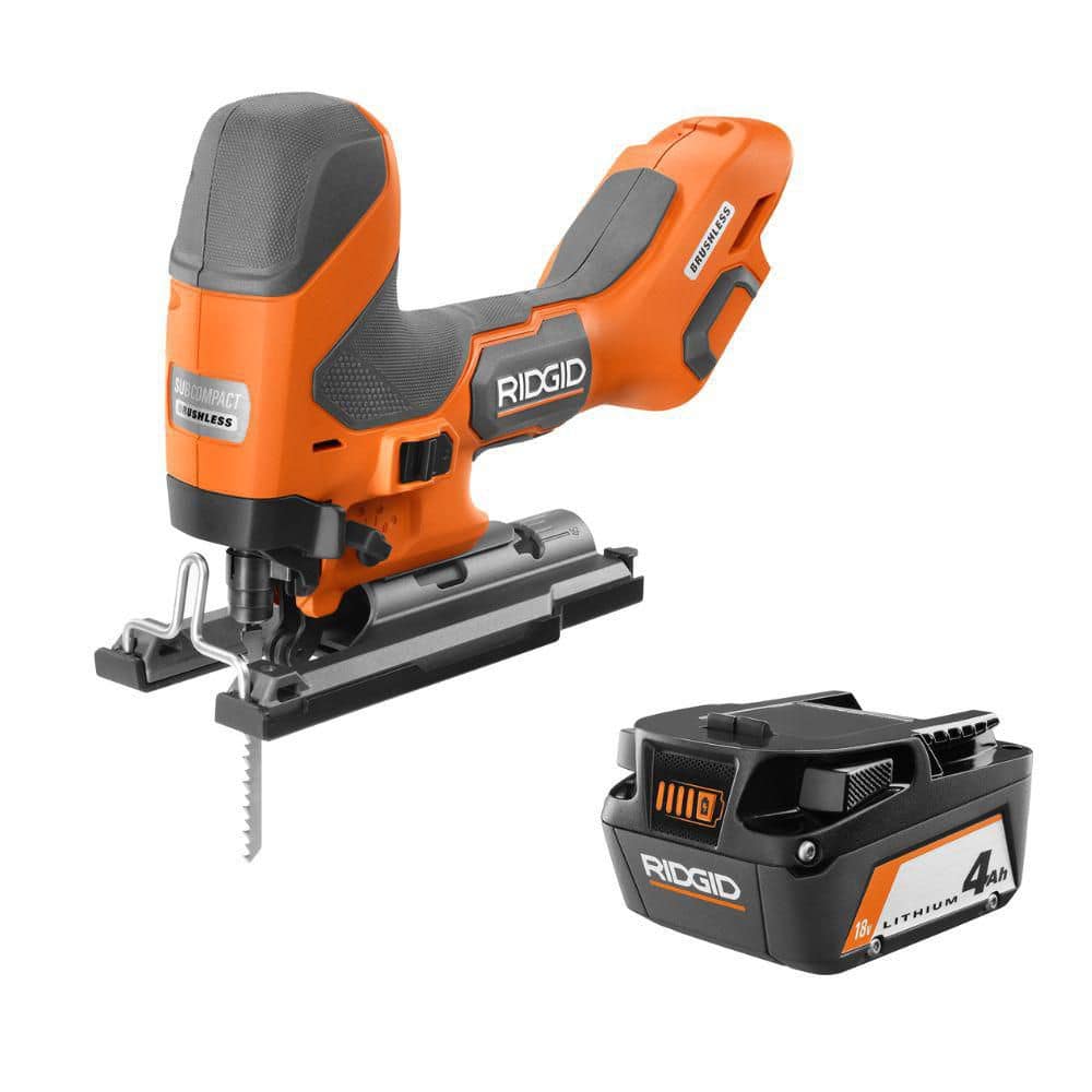 RIDGID 18V SubCompact Brushless Cordless Barrel Grip Jig Saw with FREE ...