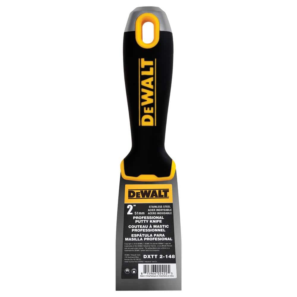 DEWALT 2 in. Stainless Steel Putty Knife with Soft Grip Handle DXTT-2 ...