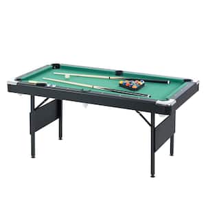 BTMWAY 65.75 in. Green Portable Pool Table Game Billiard Table ...