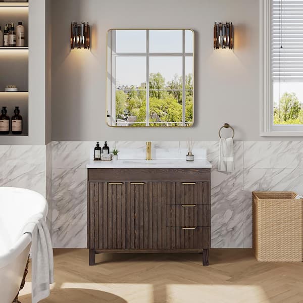 ROSWELL Palos 42 in. W x 22 in. D x 33.9 in. H Single Sink Bath Vanity ...