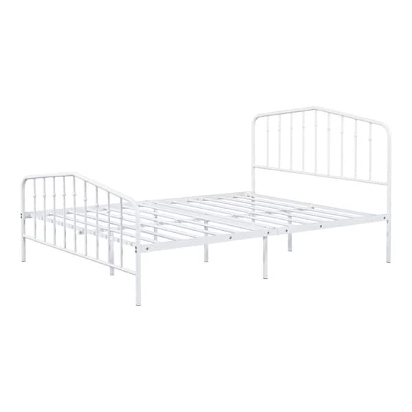 Furniture of America Rembley White Metal Frame Full Platform Bed IDF ...