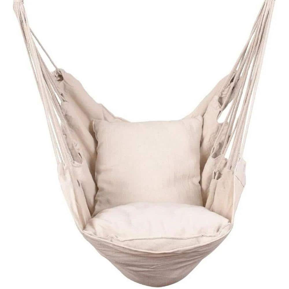 Tidoin Natural 3.25 ft. Hammock Chair with Cushions and Carrying Bag in ...