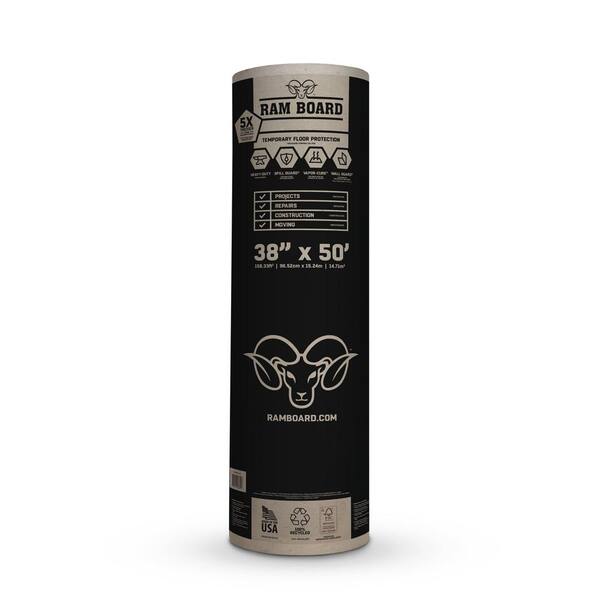 Ram Board 38 in. W x 50 ft. L Heavy Duty Temporary Floor Protection ...