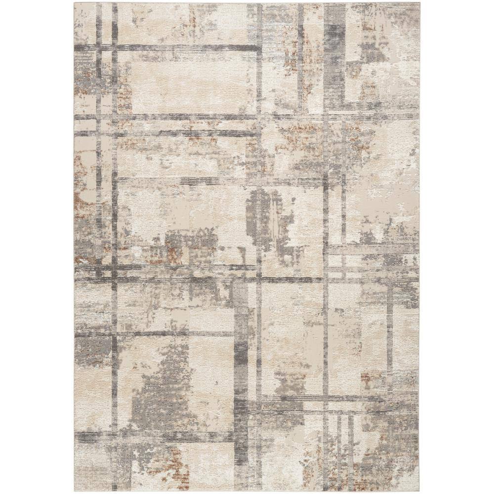 Nourison Eco-Friendly Ivory Multicolor 6 ft. x 9 ft. Abstract ...