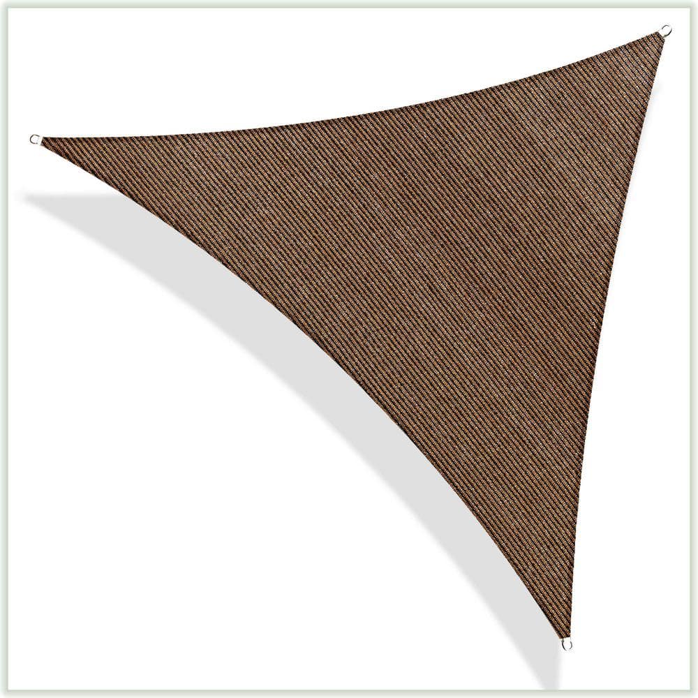 COLOURTREE 24 ft. x 24 ft. 190 GSM Brown Equilateral Triangle Sun Shade ...