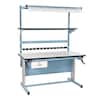 ProLine 60 in. Light Blue/White Rectangular 1 -Drawer Standing Desk ...