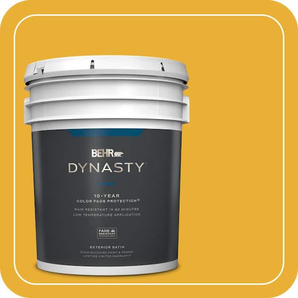 BEHR DYNASTY 5 gal. #P280-7 Midsummer Gold Satin Enamel Exterior Stain ...