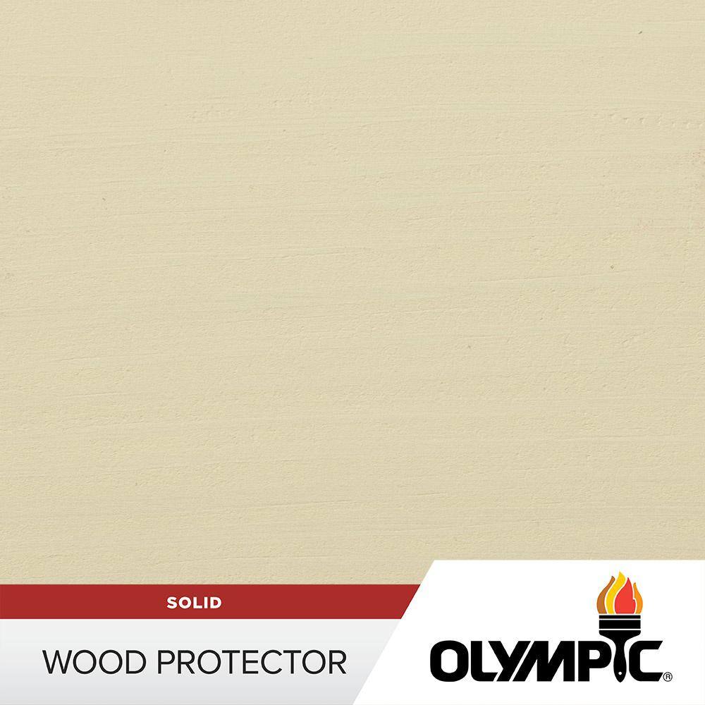 Olympic Wood Protector 1 gal. SC-1055 Off White Exterior Solid Stain ...