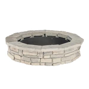 Natural Concrete Products Co 44 in. Random Stone Brown Round Fire Pit Kit RSFPB - The Home Depot