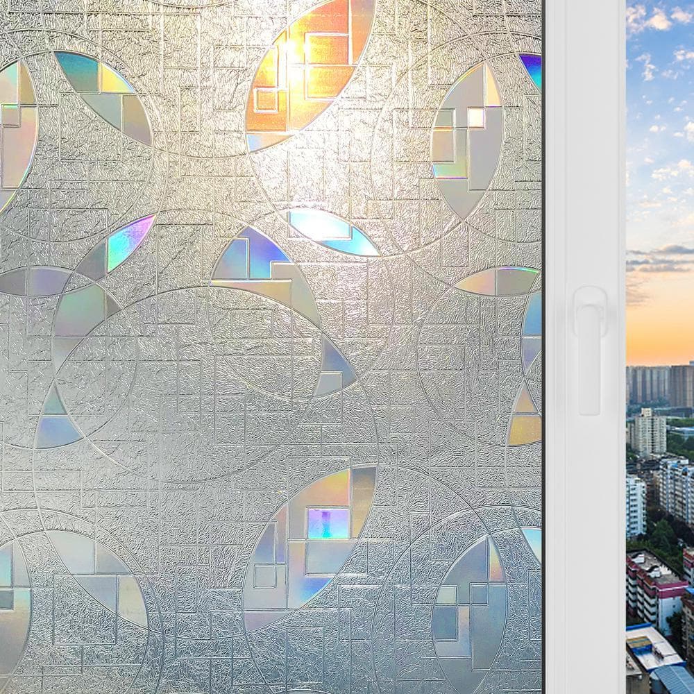 HIDBEA 35.4 in. x 78 in. Geometric Decorative Window Film HD-TJL008 ...
