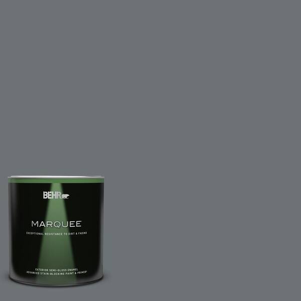 BEHR MARQUEE 1 qt. #MQ5-28 Dawn Gray Semi-Gloss Enamel Exterior Paint ...