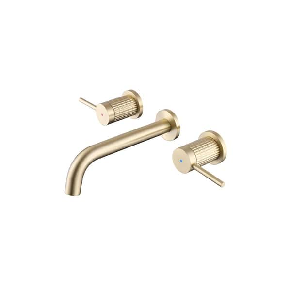 Tomfaucet Double Handle Wall Mounted Bathroom Sink Faucet 3-Hole 1.5 ...