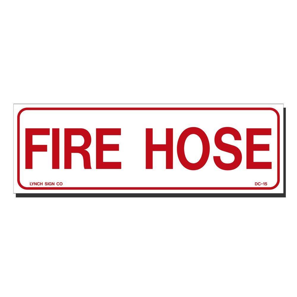 Lynch Sign 9 in. x 3 in. Decal Red on White Sticker Fire Hose DC- 15 ...