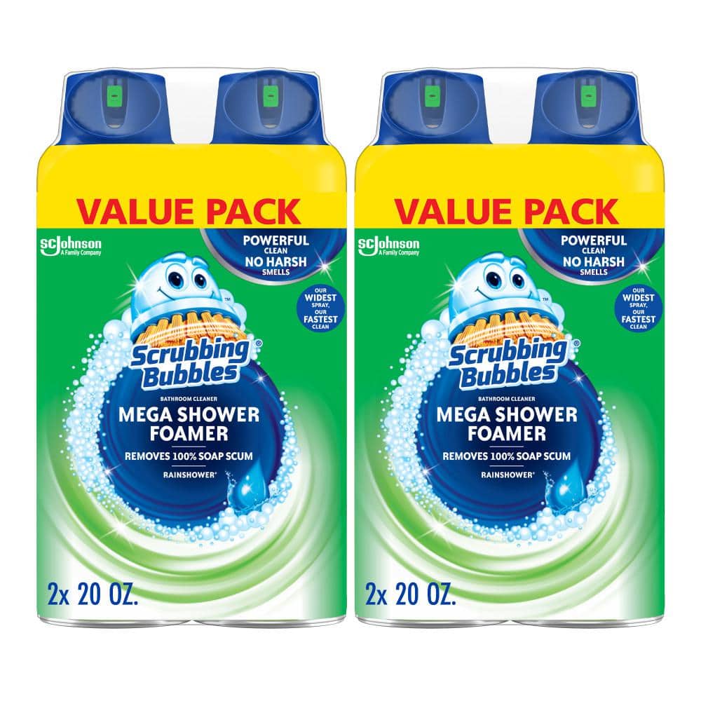 Scrubbing Bubbles 20 oz. Mega Shower Foamer Aerosol Bathroom Cleaner (4 ...