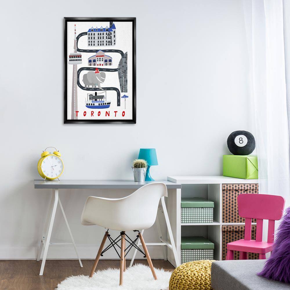 Stupell Industries Toronto Whimsical Travel City by Carla Daly Black ...