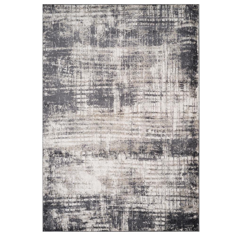 Amer Rugs Clifton 8 x 10 Gray Abstract Pattern Area Rug for High ...