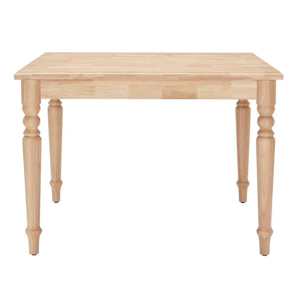 StyleWell Unfinished Wood Square Table for 4 with Leg Detail (42 in. L ...
