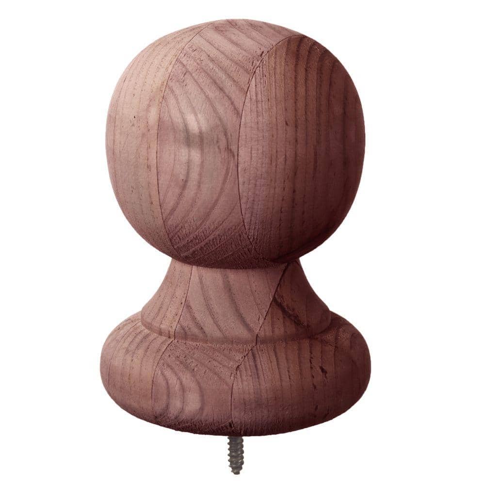 4 in. x 4 in. Redwood Round Post Cap 145819 - The Home Depot