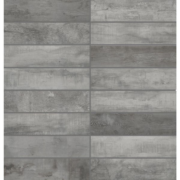 Florida Tile Home Collection Wind River Grey 6 in. x 24 in. Porcelain ...