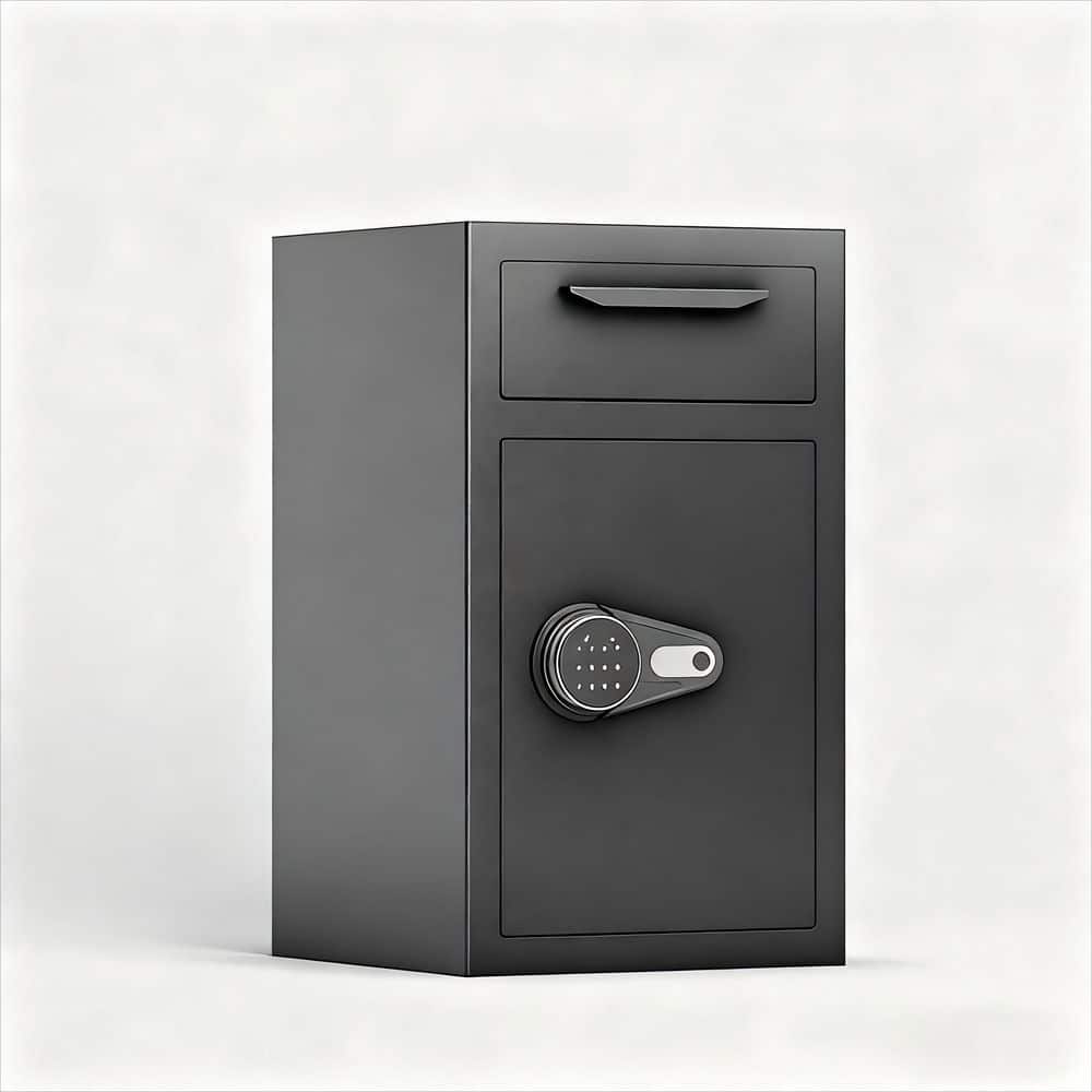 Jushua 2.71 cu.ft. Black Depository Drop Safe Front Drop Slot Lock Box ...