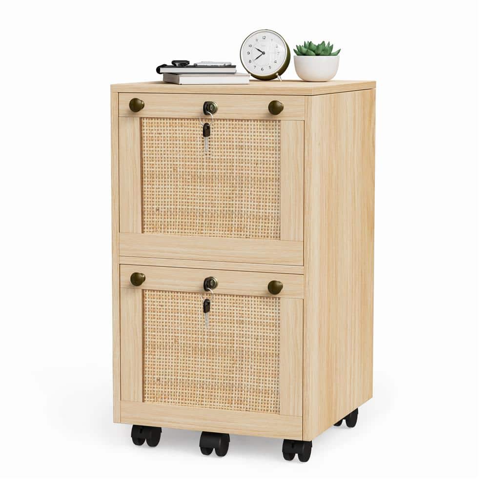 Karl home 2 Drawers Light Oak Engineered Wood 15.75 in. W Vertical File ...