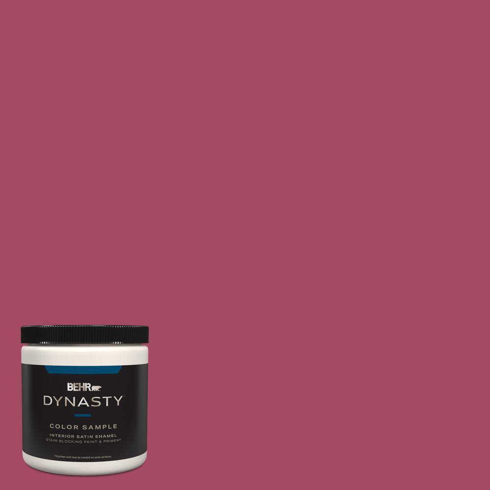 BEHR DYNASTY 8 oz. #120D-5 Glazed Raspberry Satin Enamel Stain-Blocking ...