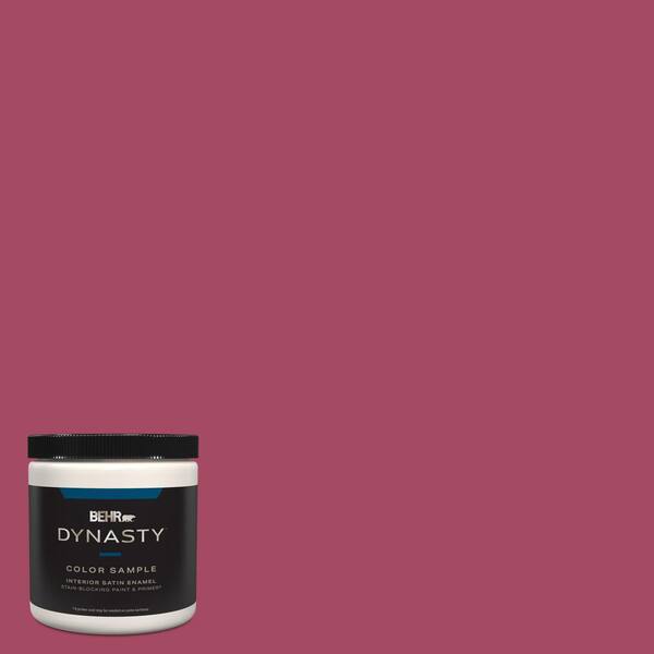 BEHR DYNASTY 8 oz. #120D-5 Glazed Raspberry Satin Enamel Stain-Blocking ...