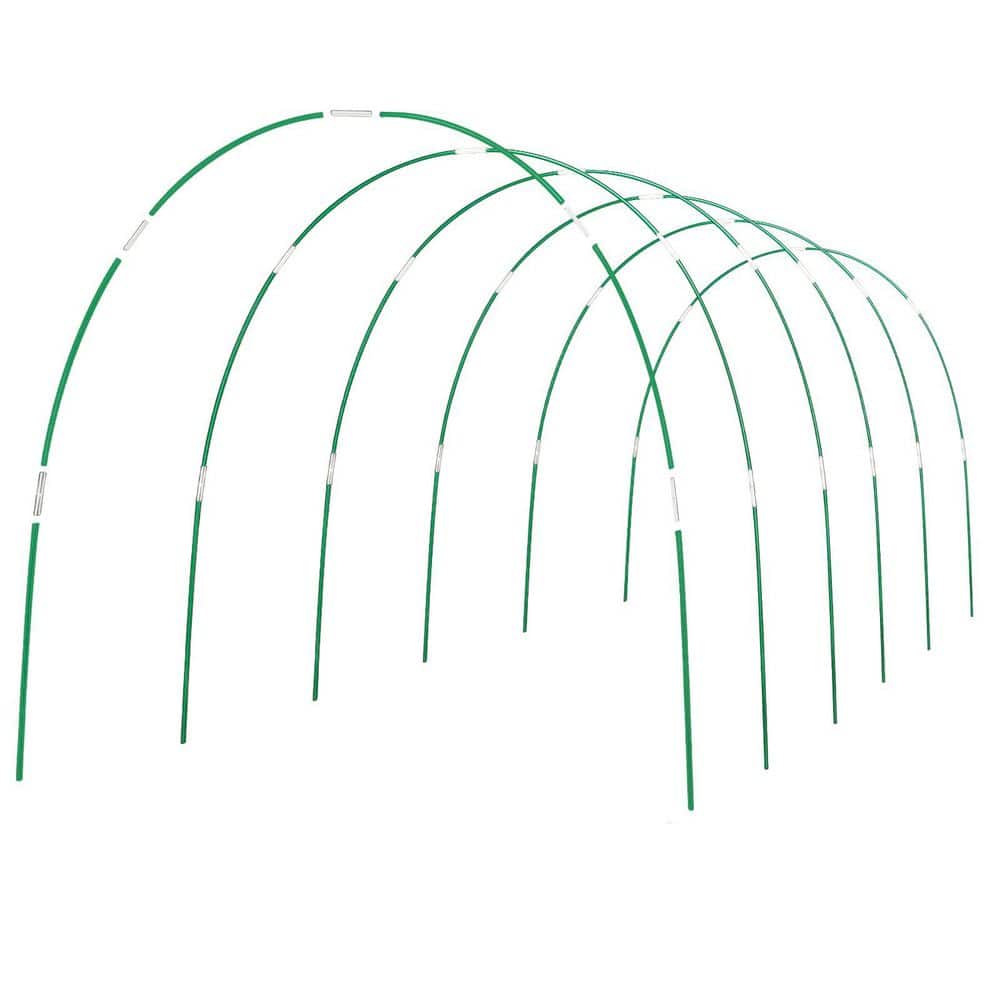 .N/A 8 ft. Rust-Free Fiberglass Garden Hoops Frame for Netting Raised ...