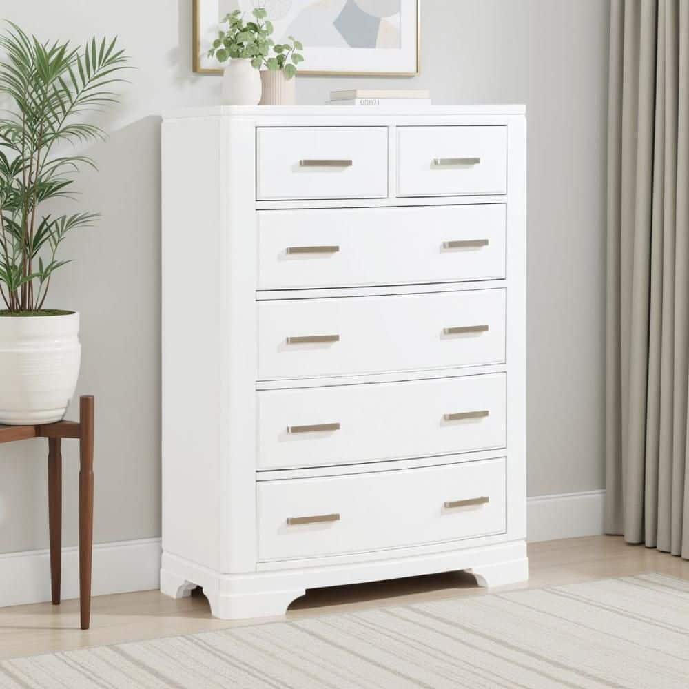Benjara White 6-Drawers 18 in. Wide Chest of Drawers BM336308 - The ...