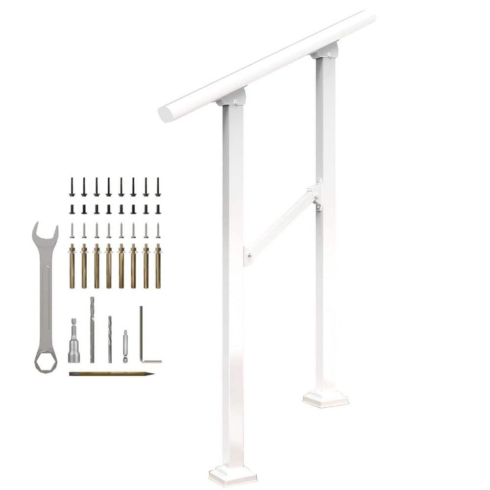 Afoxsos Adjustable Galvanized Metal Hand Rail for Outdoor Steps with ...