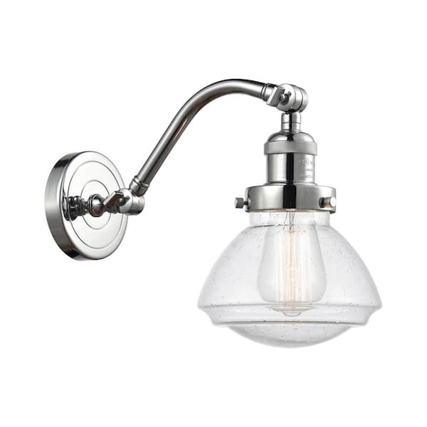 Innovations Olean 1-Light Seedy, Polished Chrome Wall Sconce with Clear ...