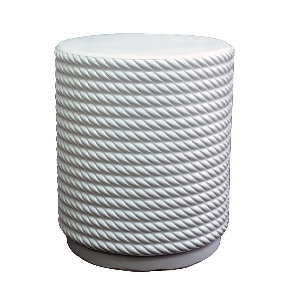 moda furnishings Lois 17 in. H Terrafab Indoor and Outdoor Use White ...