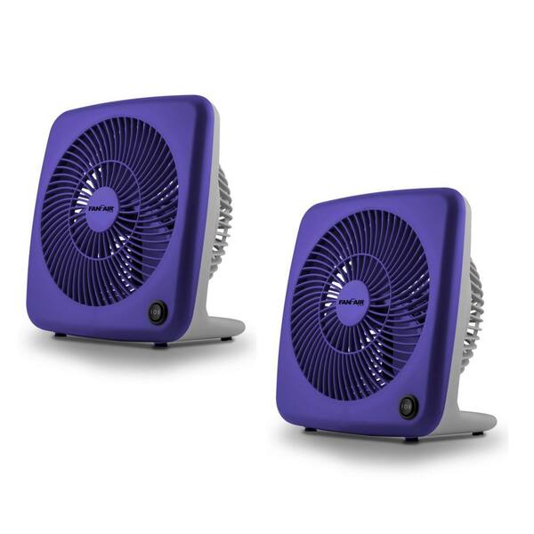 FANFAIR 2 PACK 7 in. Personal Box Fan in Blue MFPF700B2PK974 - The Home ...