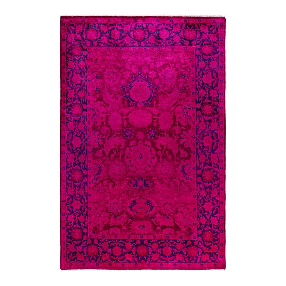Solo Rugs Fine Vibrance Pink 5 ft. x 8 ft. Solid Wool Indoor Area Rug ...