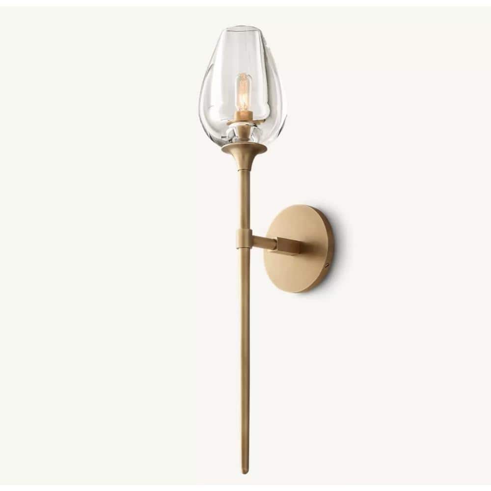 YUYI 22 in. 1-Light 2-Piece Gold Wall Sconce, Modern Wall Light for ...