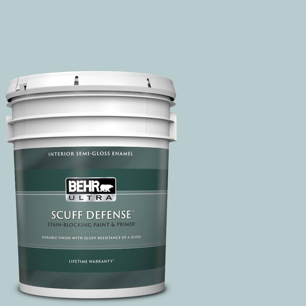 BEHR ULTRA 5 gal. #MQ3-54 Dayflower Extra Durable Semi-Gloss Enamel ...