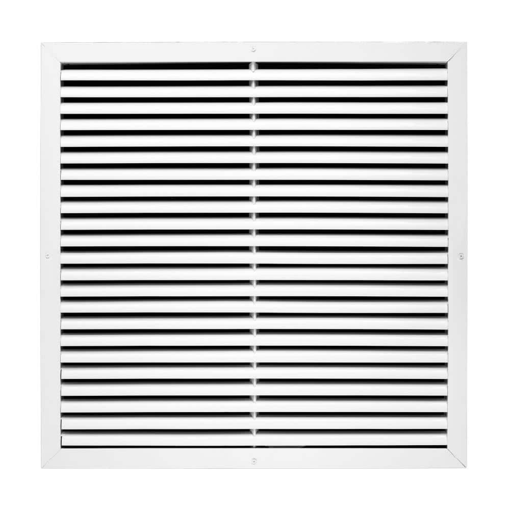 ACLAMINAIRE 24 in. x 24 in. Aluminum Return Air Grille in White L-RA ...