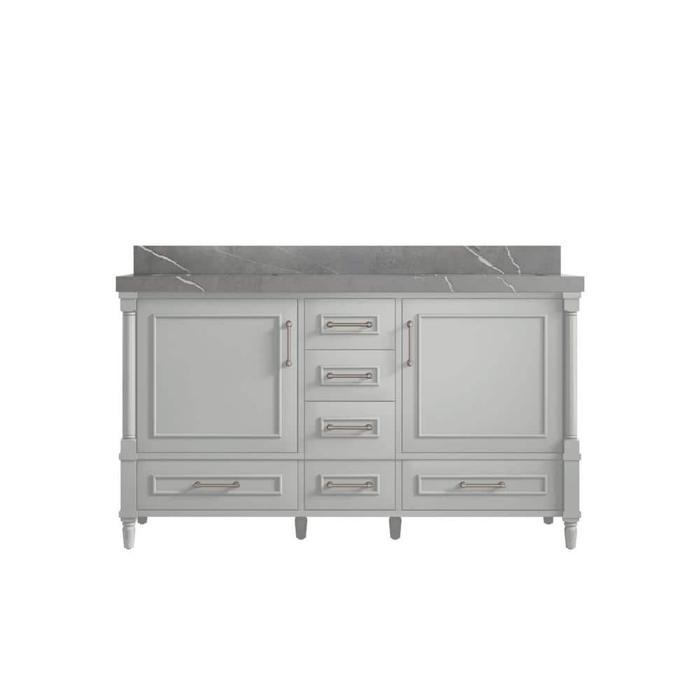 Willow Collections Hudson 60 in. W x 22 in. D x 36 in. H Double Sink ...