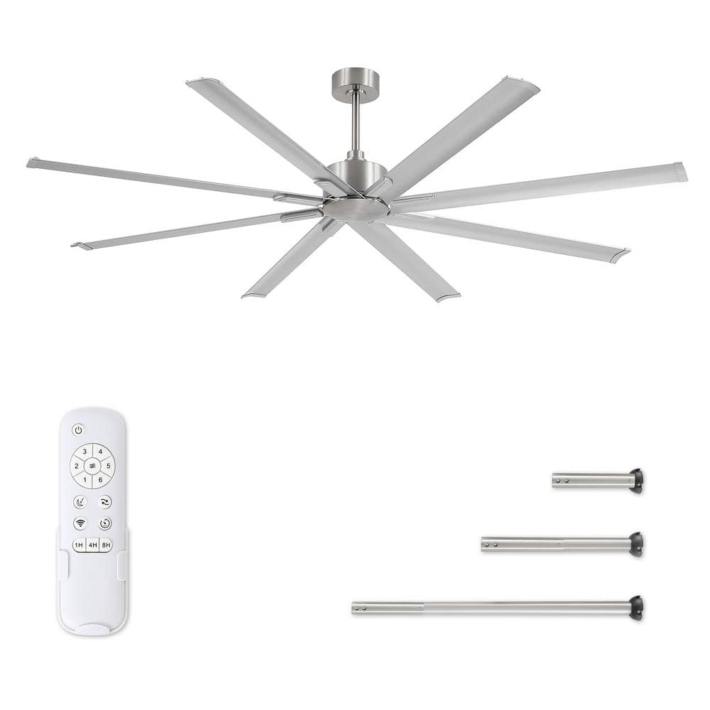 HINNIXY 84 in. Indoor/Outdoor 8-Blades Brushed Nickel Industrial ...