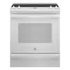 GE 30 in. 5.3 cu. ft. Slide-In Electric Range in White with Convection ...