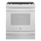 GE 30 in. 5.3 cu. ft. Slide-In Electric Range in White with Convection ...
