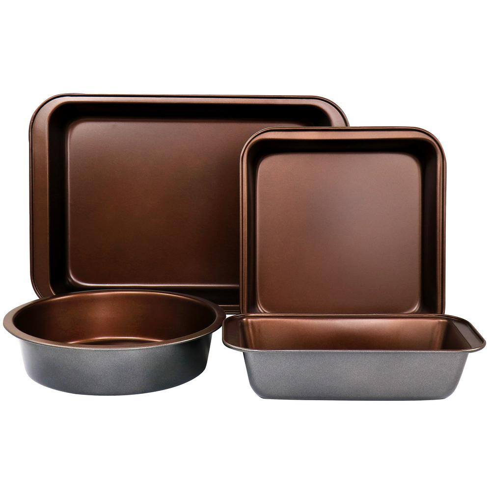 Gibson Brown 4-Piece Copper Pan Cooking Excellence Nonstick Carbon ...
