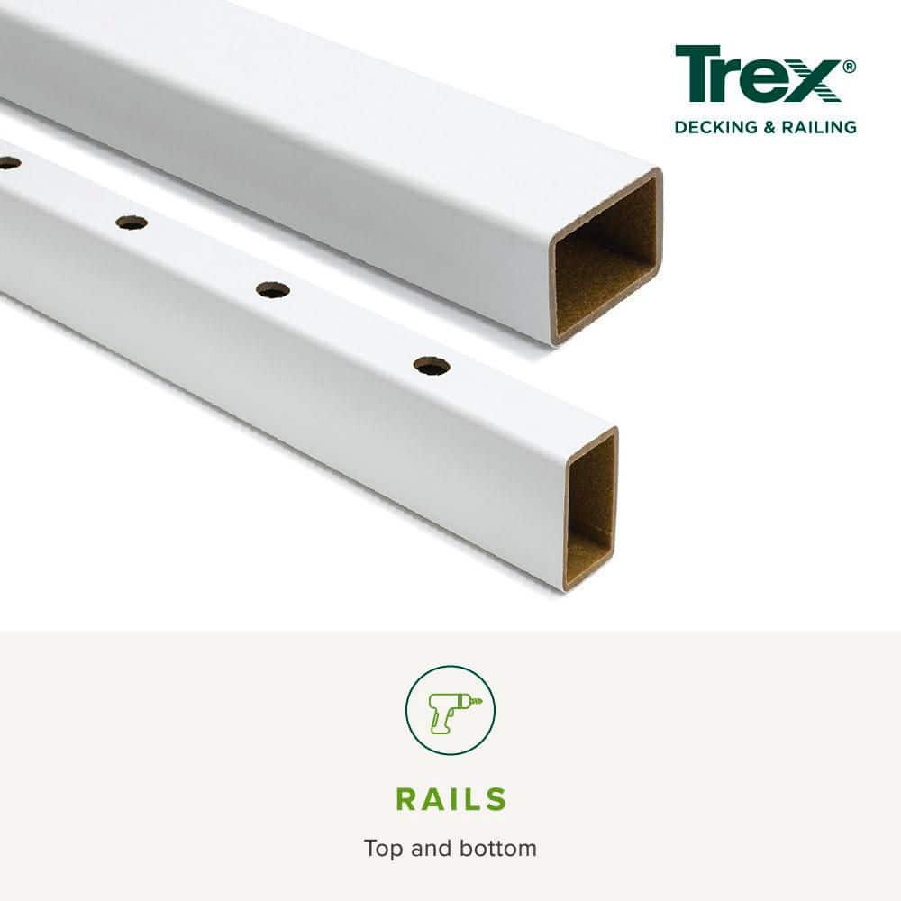 Trex Enhance 6 ft. x 36 in. Classic White Composite Rail and Round ...