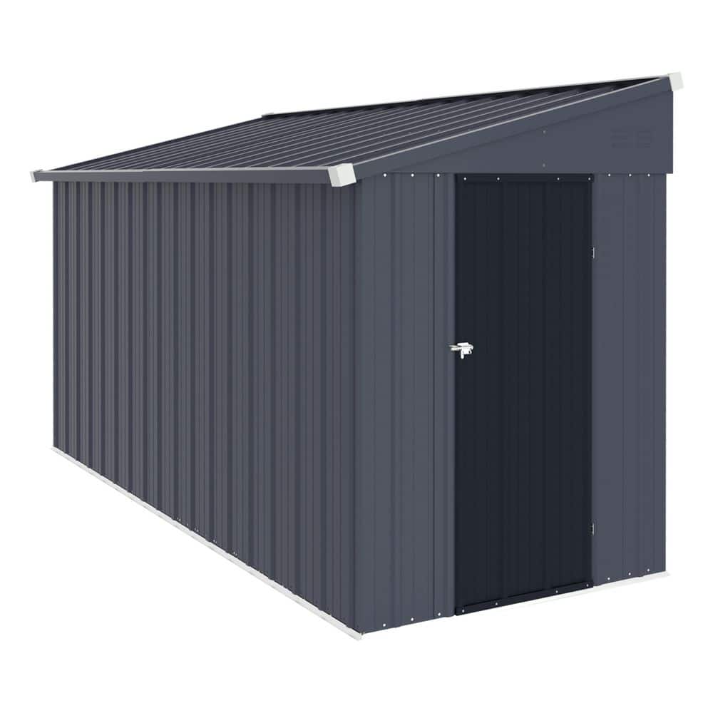 VEIKOUS 4 ft. W x 10 ft. D Metal Storage Lean-to Shed 40 sq. ft. in ...