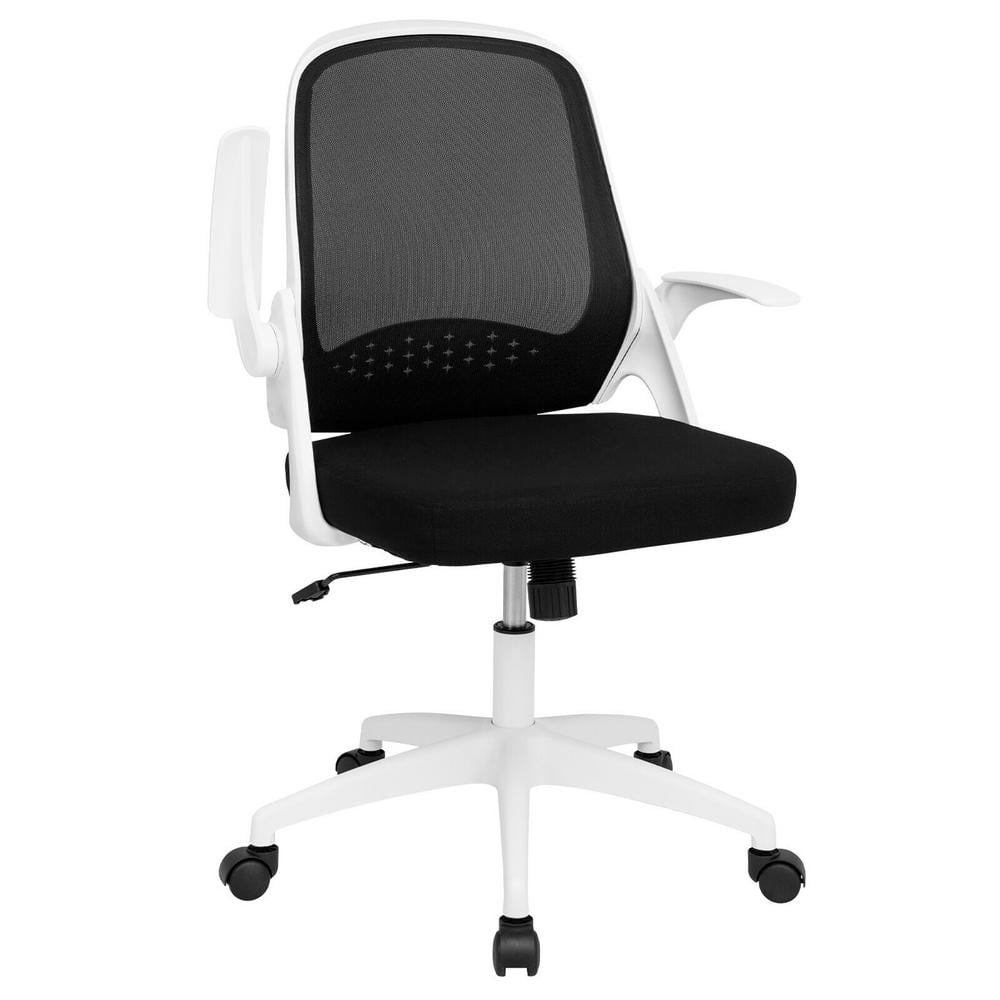 Costway White Mesh Office Chair Adjustable Rolling Computer Desk Chair ...